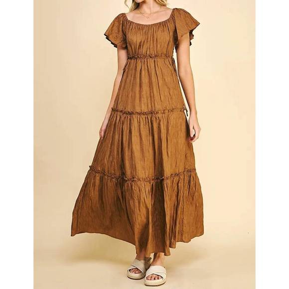 Pinch | Dresses | New Pinch Christina Tiered Maxi Dress In Cinnamon ...